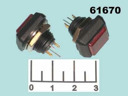 Кнопка MIPBS-Q/R (R13-563) красная LED RED без фиксации 2 контакта (подсветка 3V)