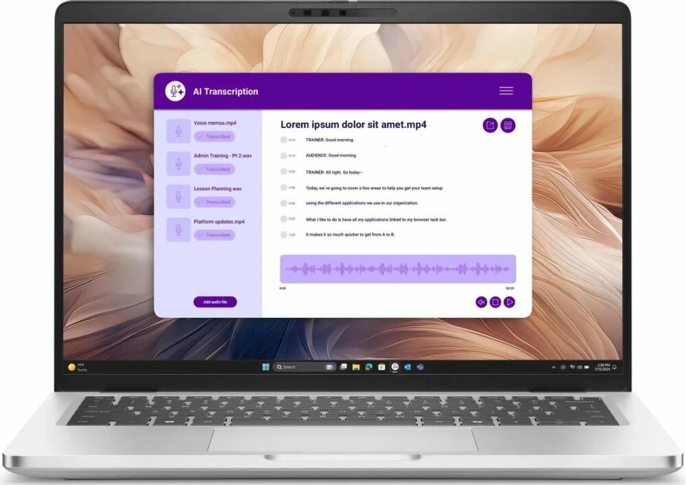Ноутбук Dell Pro 14 Plus 14" (2560x1600) VA, Intel Core Ultra 7 268V, 32GB LPDDR5, 2TB SSD, Intel Arc, Windows 11 Pro, silver (PRO14PLUS-7225)