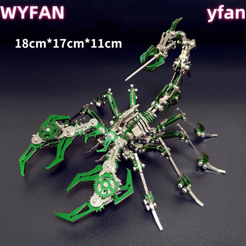 WYFAN Цветная металлическая модель 3D пазл DIY сборка Модель скорпиона, Зеленый скорпион