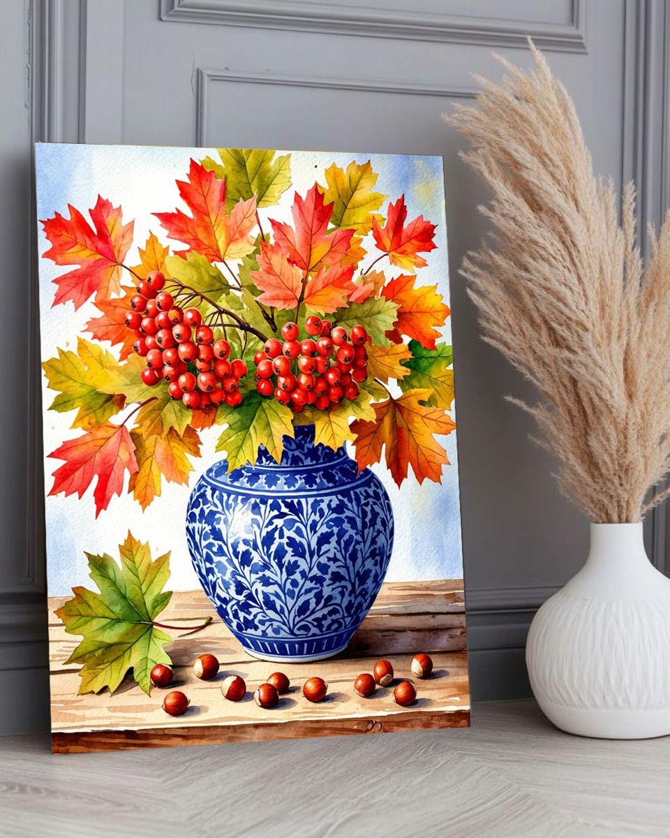 Картина по номерам "Рябина" 40х50 см, хлопковый холст на подрамнике, акрил, Hobby Home