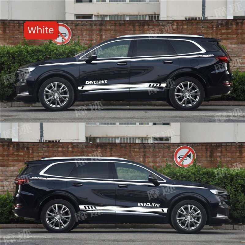 Стандартный материал белая виниловая наклейка для боковой линии Buick Enclave - автомобильная декоративная наклейка