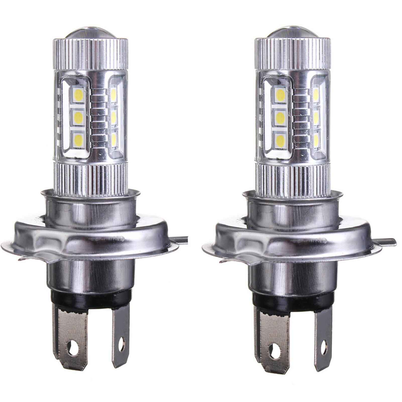 H4 9003 HB2 80W 8000LM 8000K LED Headlight Bulbs Kit Fog Light Kit High Low Beam 1pcs 2pcs Silver Aluminum IP67 DC 12V-24V White
