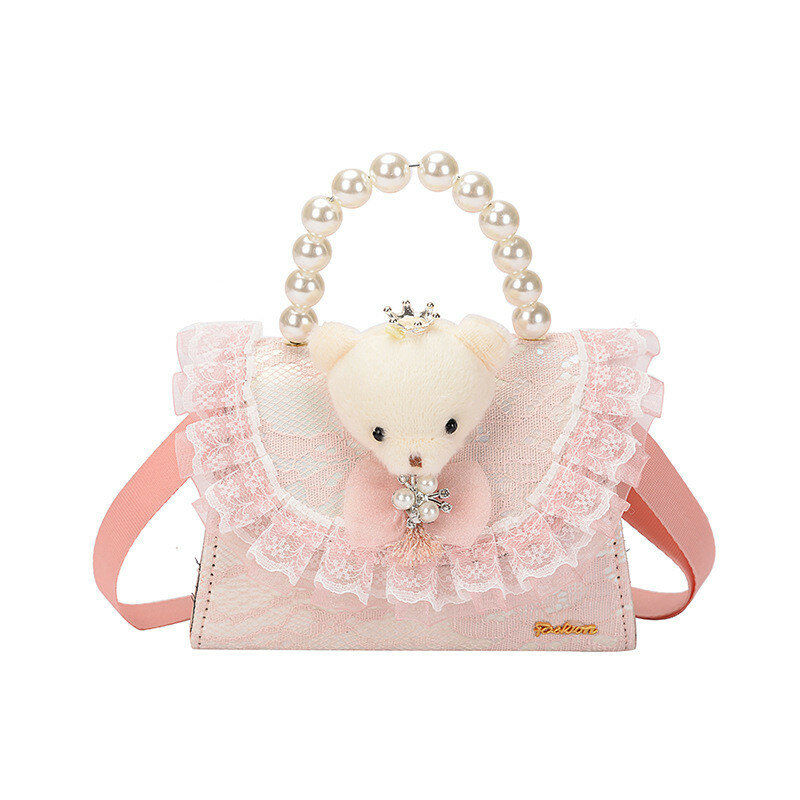 Детская сумка модная с рисунками и удобным одна плечо для повседневных приключений розлый медведь