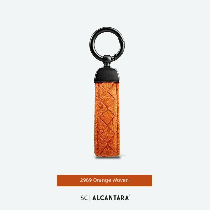 Ключен в виде брелока из Alcantara с вязаным узором и оранжевым цветом кадмия для BMW и Mercedes