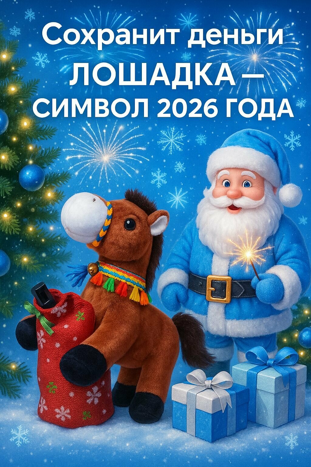 Копилка-игрушка Лошадь музыкальная, новогодний символ 2026