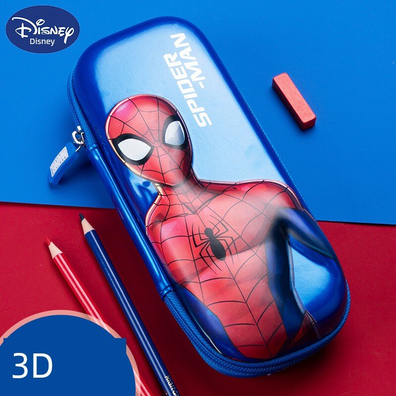 3D пенал с персонажем Человека-паука для мальчиков, дизайн Дисней, большая вместимость, милый мультяшный стиль,