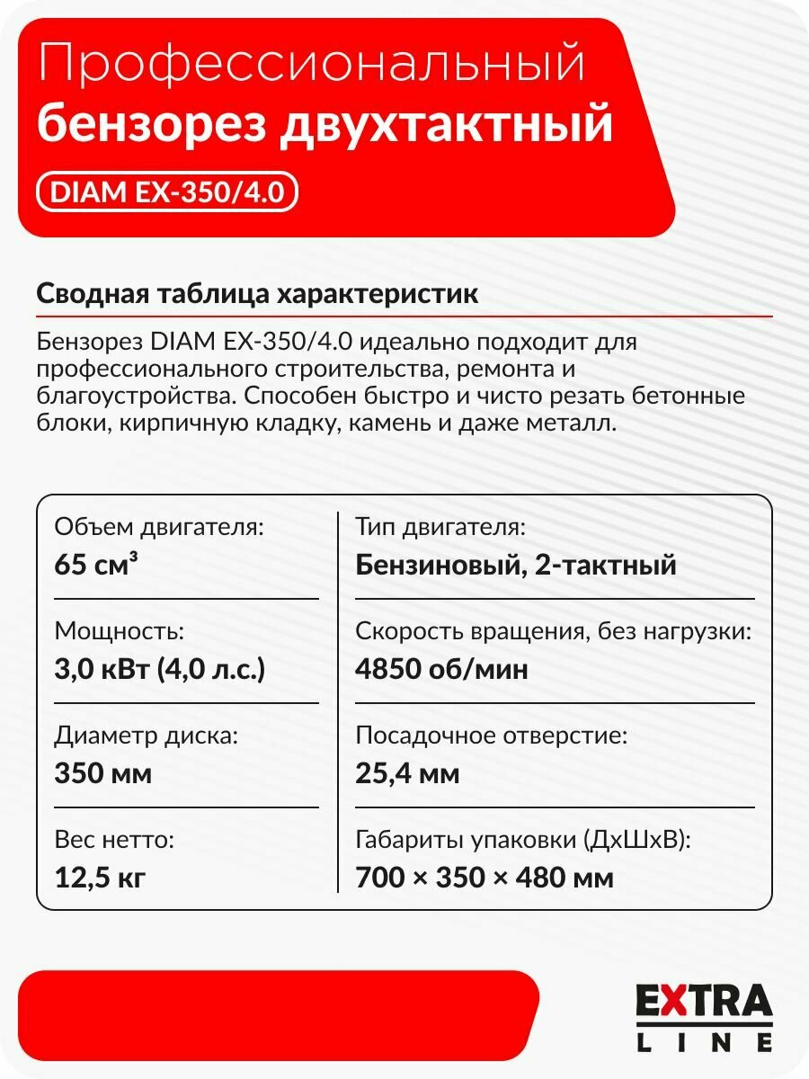 Бензорез "DIAM 350/4,0" — фото 1