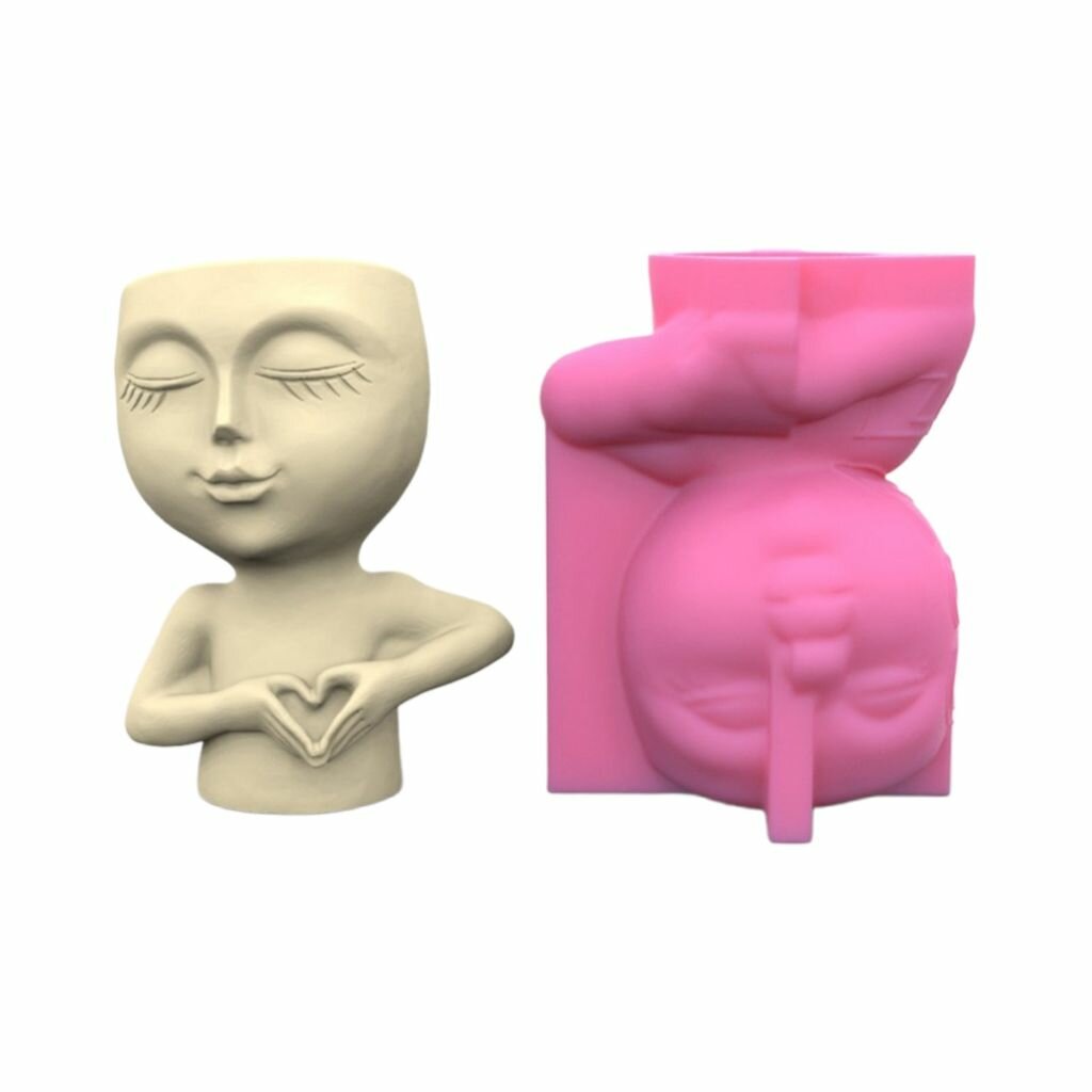Силиконовая форма для цветочного горшка Love girl C275