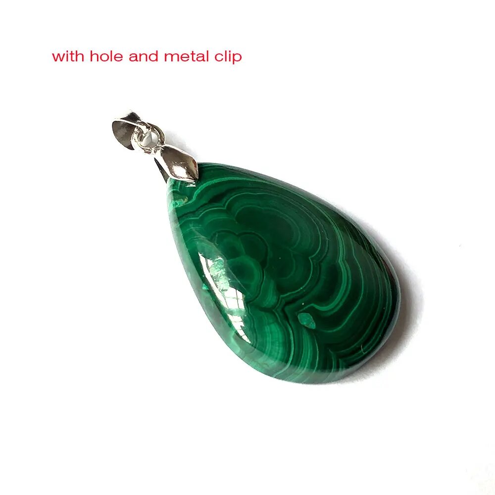 Малахитовые кристаллы With hole-metal clip
