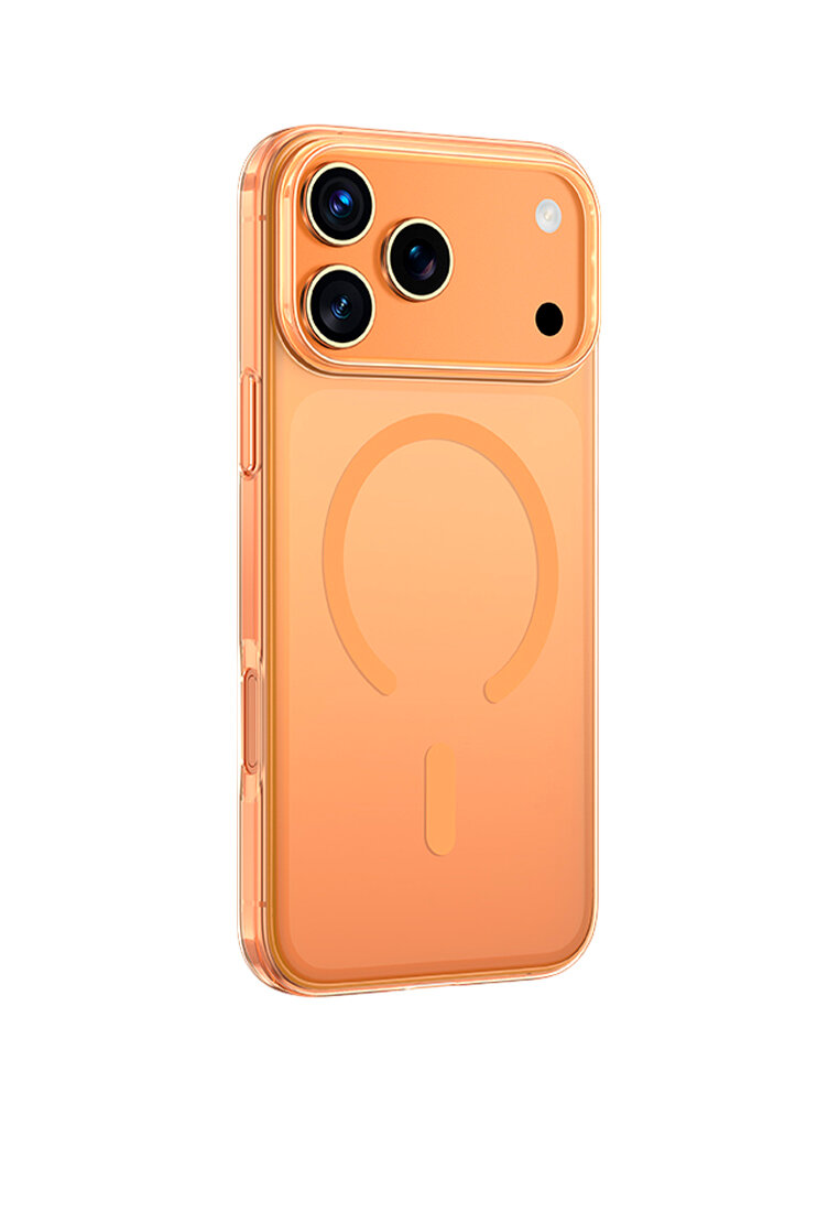 Чехол iPhone 17 Pro Max KEEPHONE Hybrid MagSafe Кристально чистый чехол, Защита от падения высокого класса - Оранжевый