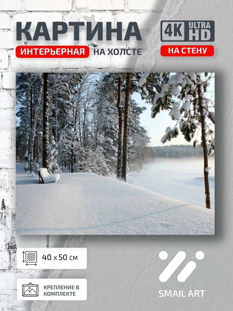 Картина на холсте интерьерная 40 на 50 на стену Лес Landscape для кафе пейзаж интерьер