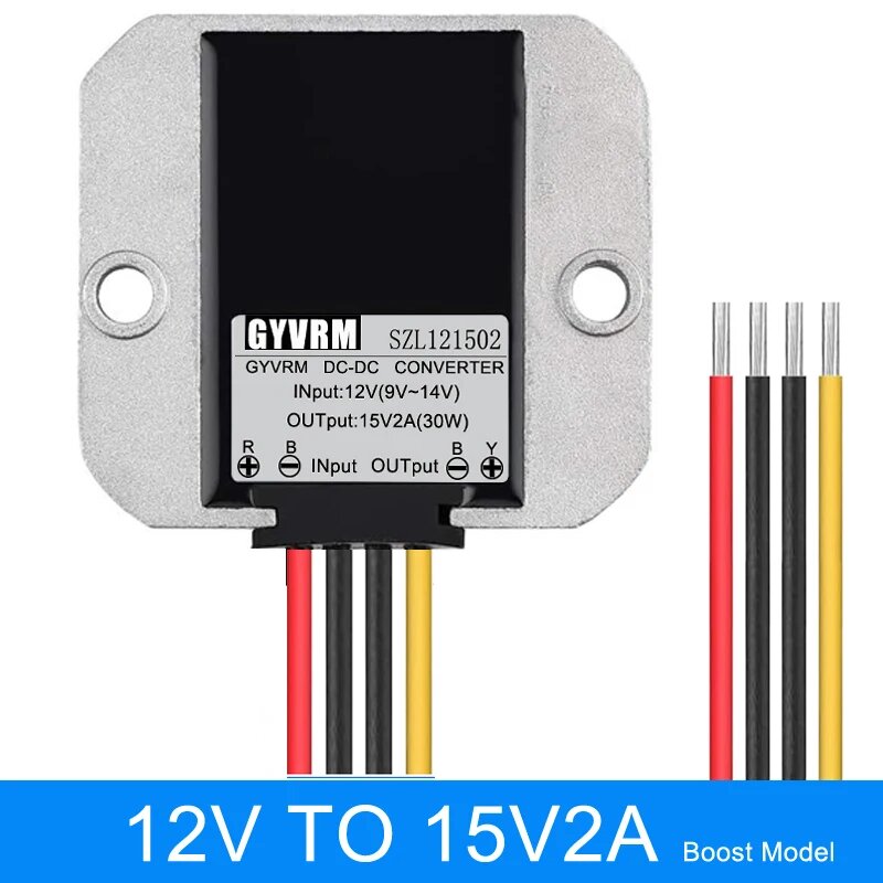GYVRM DC-DC повышающий конвертер 12V-15V 2A
