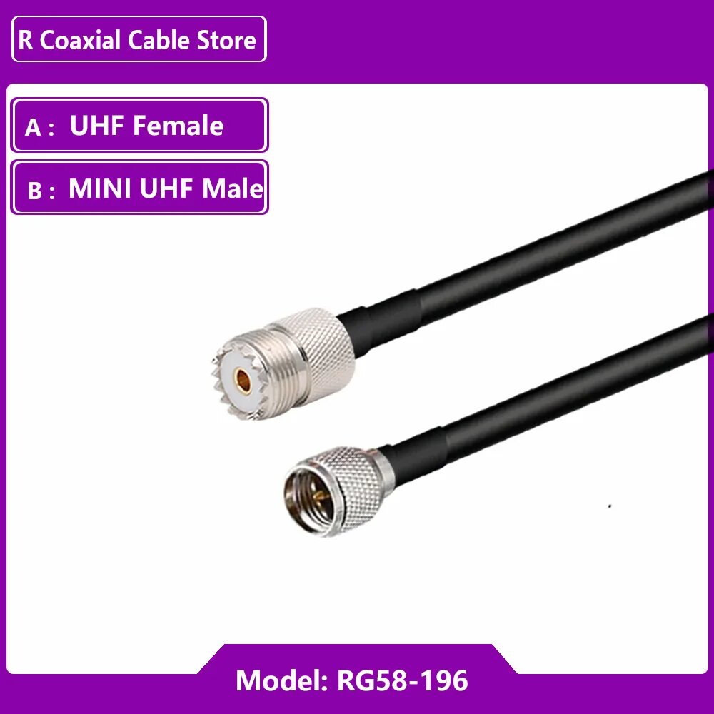 50 Ом RG58 Кабель Коаксиальный удлинитель MINI PL259 UHF «папа» к SO239 UHF «мама» Wi-Fi Антенна Перемычка Косичка РЧ-кабель