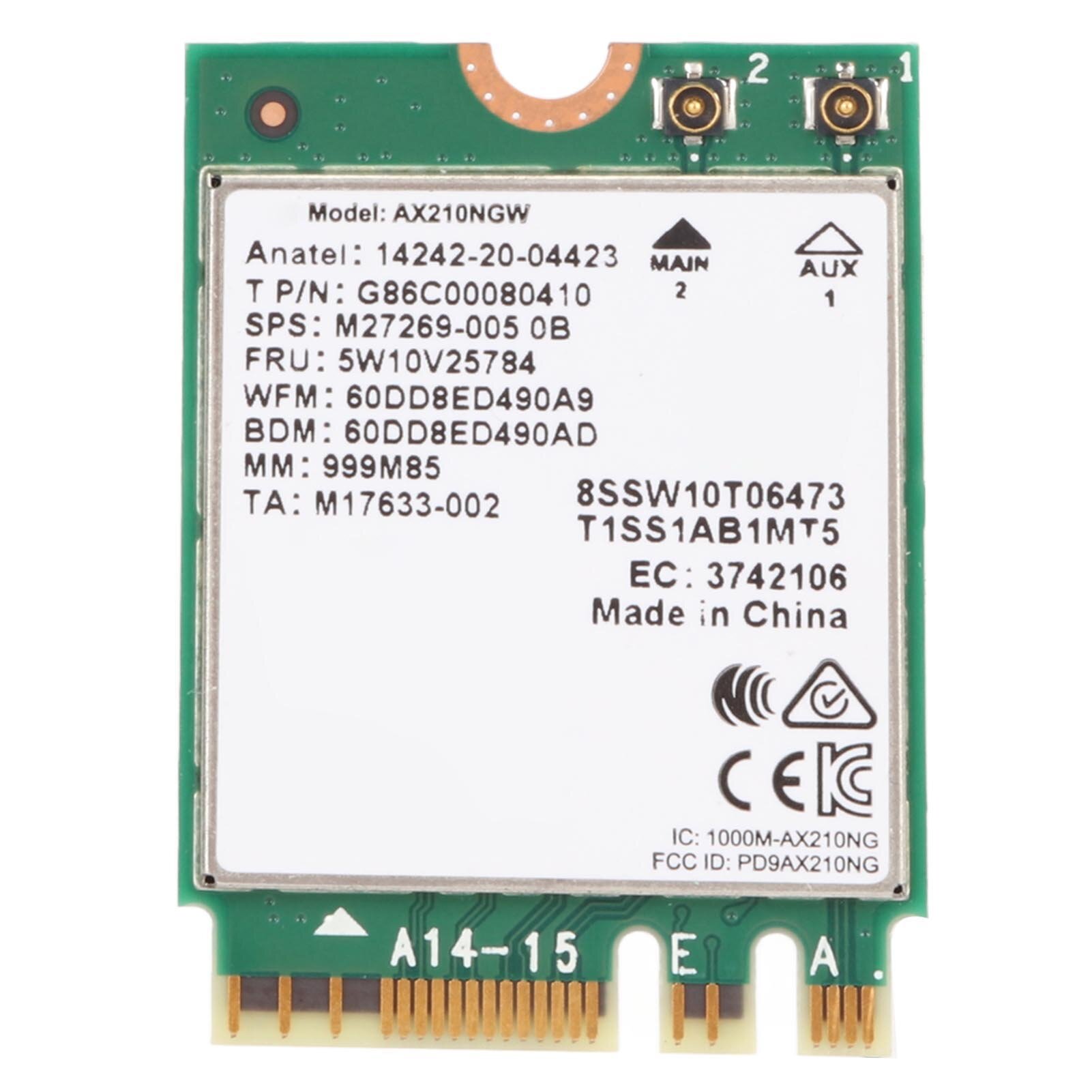 Wi -Fi 6e Беспроводная карта 2.4G 5G 6G 5400 Мбит / с NGFF M2 BT5.3 MU MIMO 160 МГц 802.11AX Беспроводная сетевая карта для ноутбука