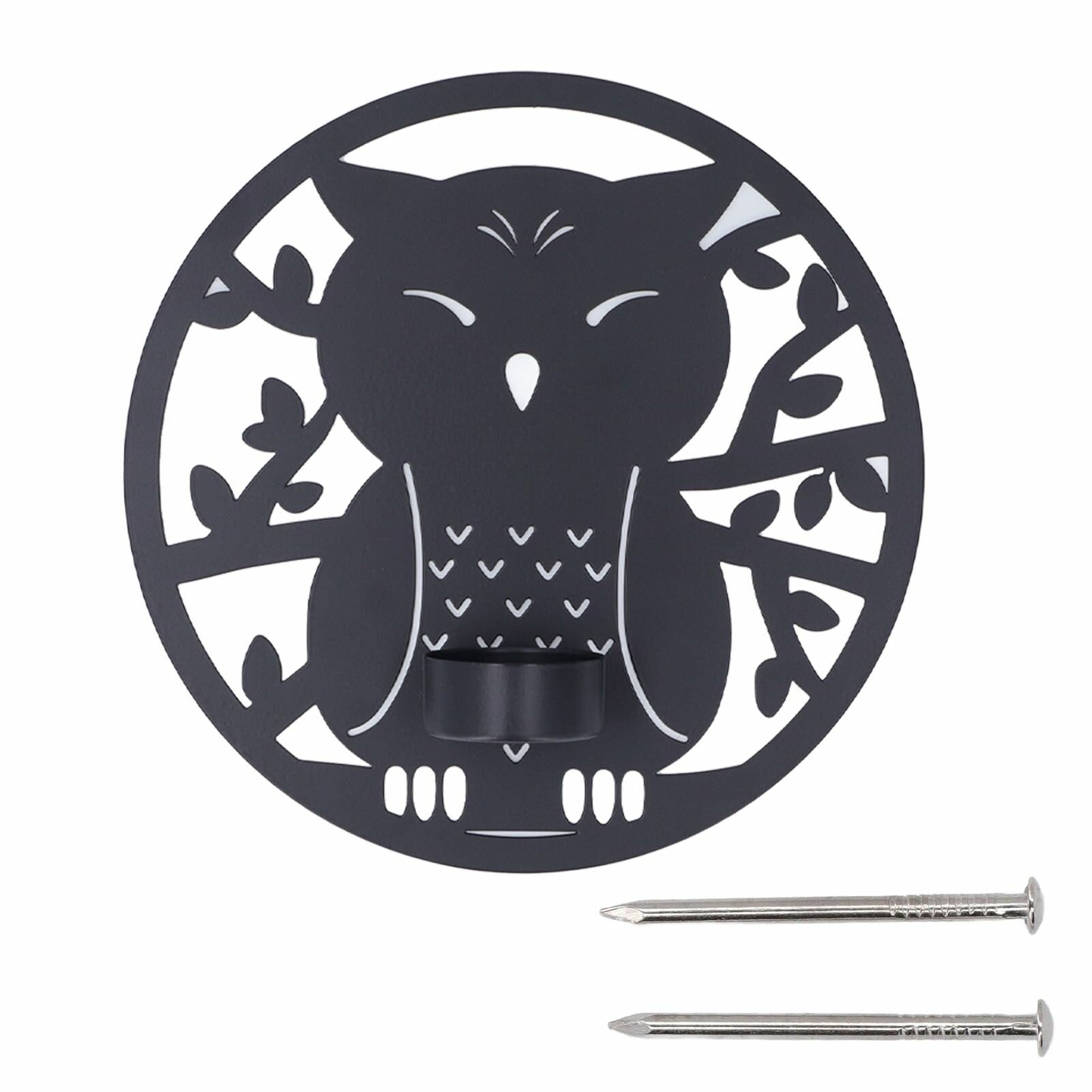 Подвесной подсвечник, железный ретро-стиль, инновационный настенный подсвечник для украшения стен дома, черная лазерная пластина A