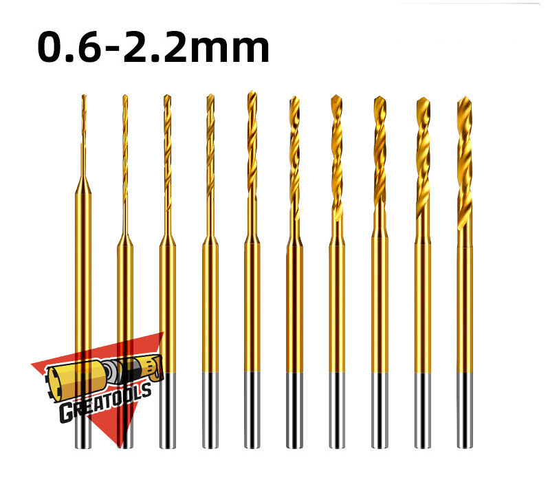 Набор сверл "мини" по металлу 0,6-2,2 мм HSS 10 штук хвостовик 2,3 мм