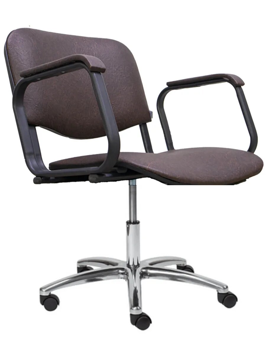 Кресло Kontakt коричневое пятилучие пневматика колёса