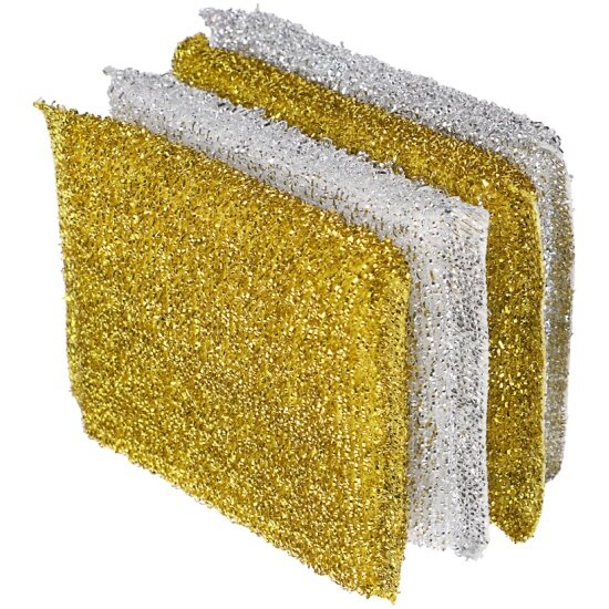 Vetta Губка кухонная 4 шт, золот-серебр, 8х12см (441-200)