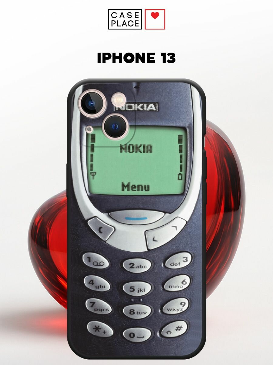 Черный матовый чехол на Apple iPhone 13 / Айфон 13 с принтом В виде Нокиа