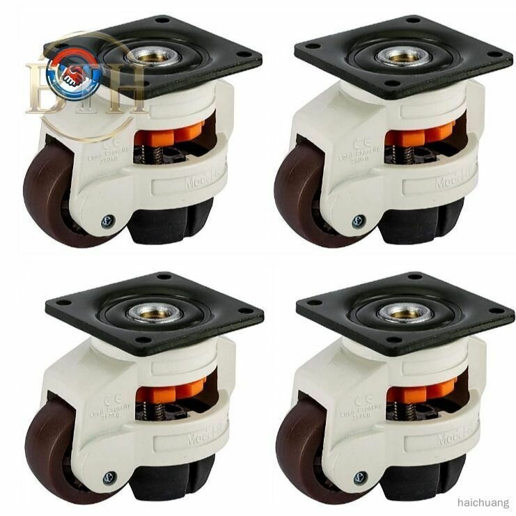 Выравнивающие мебельные колёса GD-60F на 360 , регулируемые по высоте, 250 кг на ролик, комплект 4 шт для верстака, техники и тяжёлой мебели