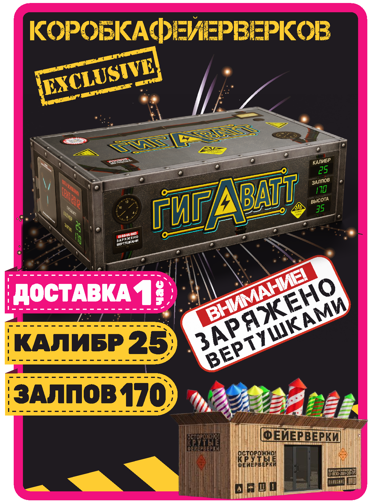 Фейерверк гигаватт. Легенда в деталях: 170 залпов, 210 секунд, 35 метров, мощный для праздника, новогодние салюты, пиротехника, салют для нового года и вечеринок