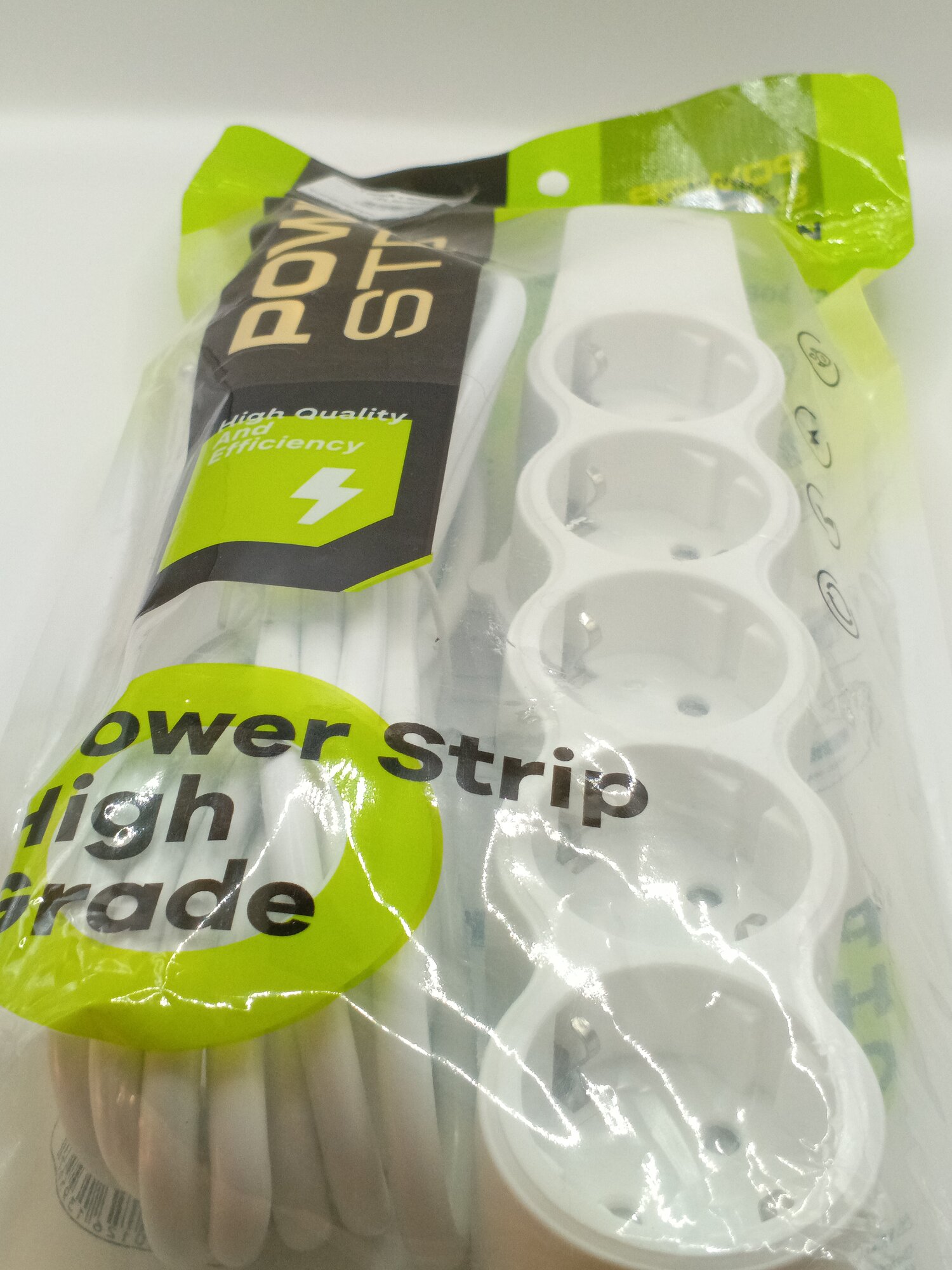 Удлинитель POWER STRIP F05-5м, 5 гнезд, 5 метров, с заземлением, з/ш, 16А