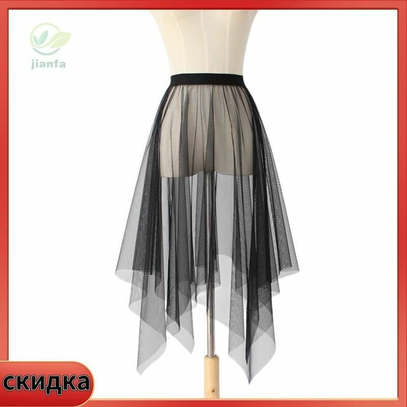 Черное полупрозрачное платье