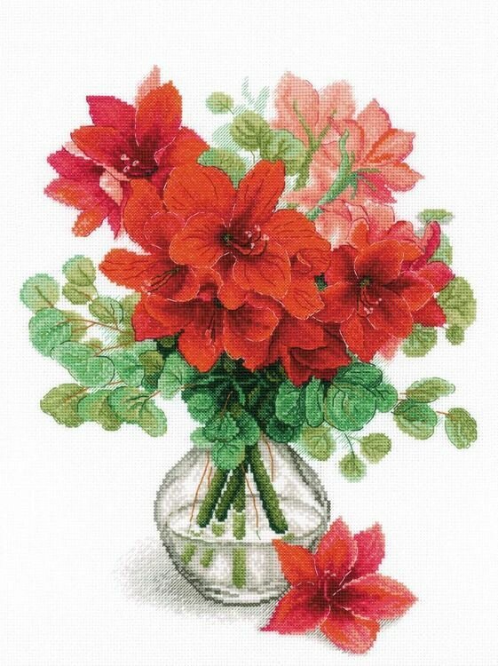 Набор для вышивания Riolis "Амариллисы" 30x40 см, Букеты Цветы