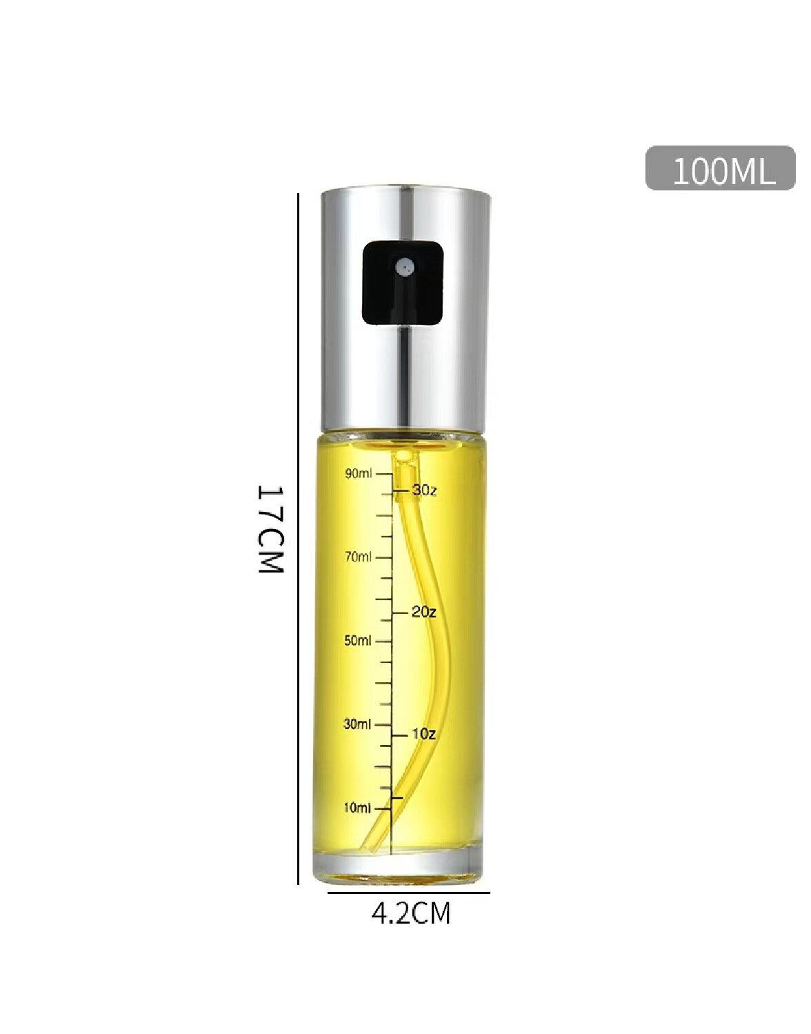 Нержавеющая сталь, распылитель для масла с емкостью, цвет космическое серебро для кухни и воздушной фритюрницы