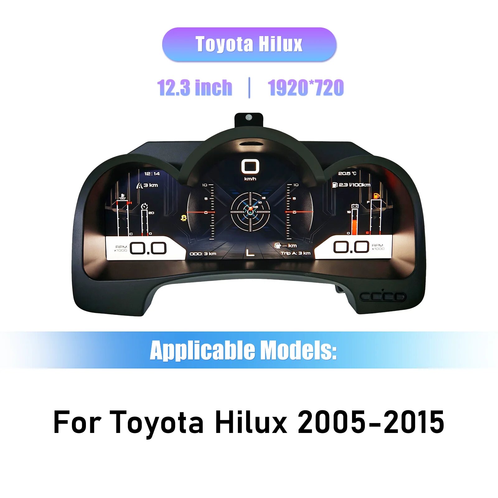 Nav nneital 12,3-дюймовая приборная панель для Toyota Hilux 2005-2015 лет, автомобильная ЖК-панель, спидометр, виртуальный кабин