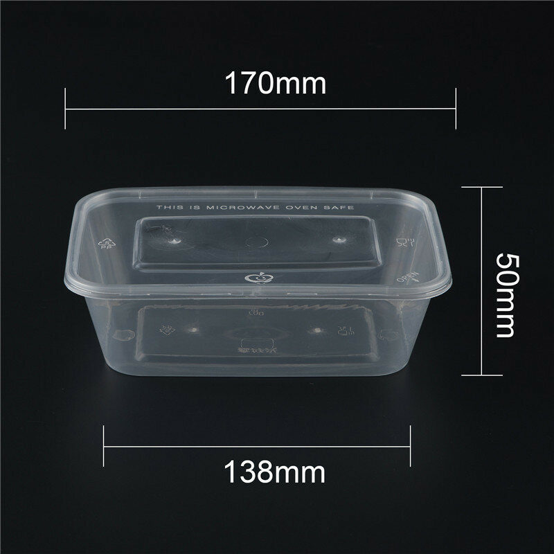 Одноразовая коробка для еды, квадратная ланч-бокс, бенто, прозрачная пластиковая посуда, оптовая продажа, коробка для доставки фастфуда, упаковка