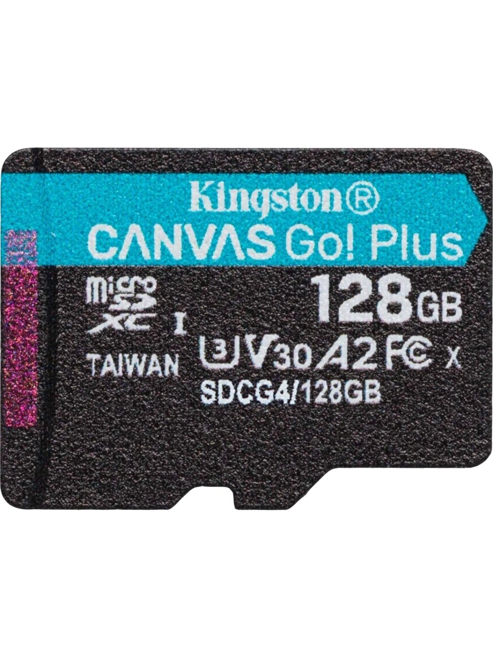 Карта памяти microSDXC UHS-I U3 Kingston Canvas Go! Plus 128 ГБ, 200 МБ/с, Class 10, SDCG4/128GBSP, 1 шт, без адаптера