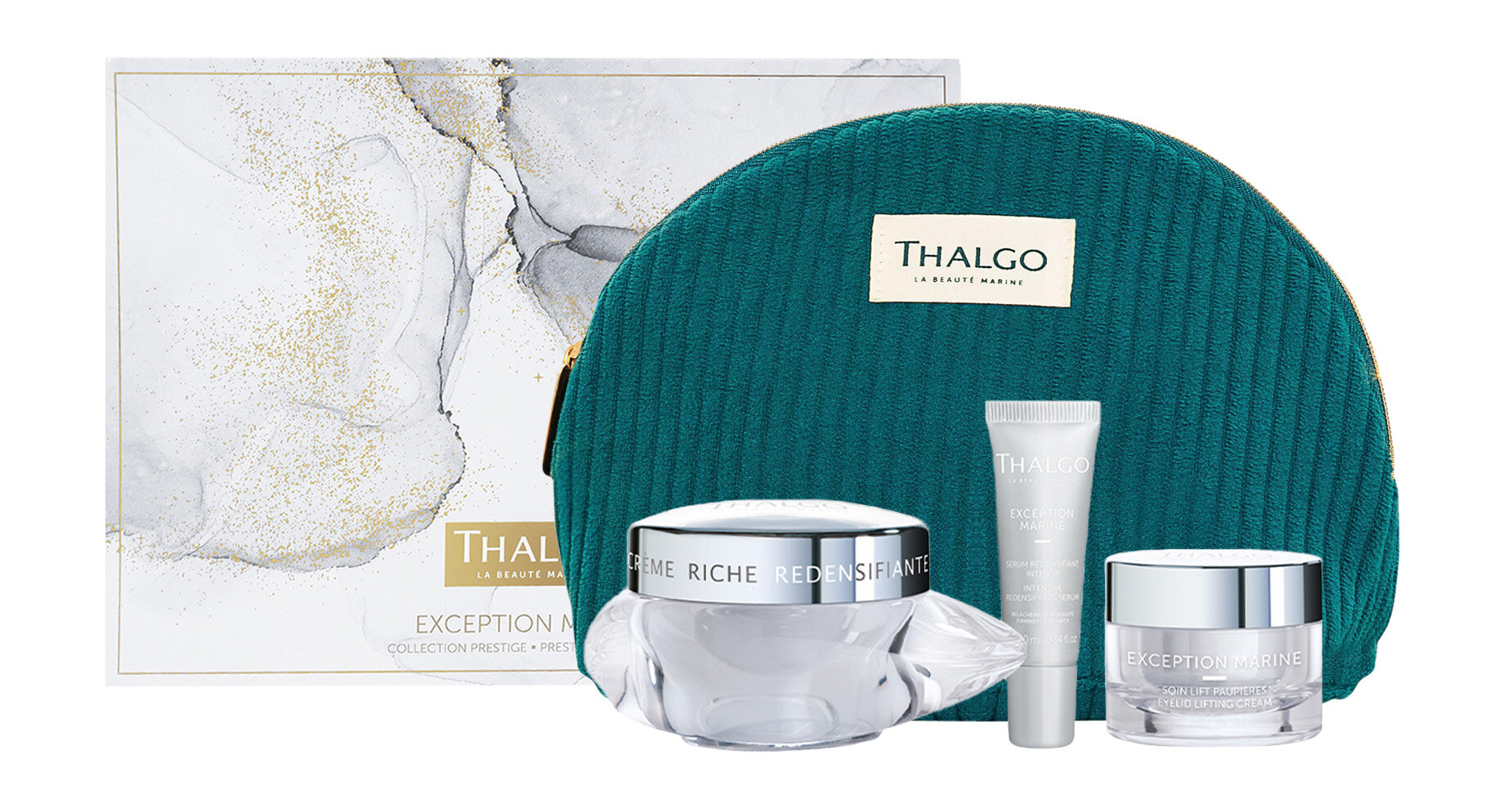 THALGO Exception Marine Набор для лица (Крем, 50 мл + Cыворотка,10 мл + Крем для глаз, 15 мл)