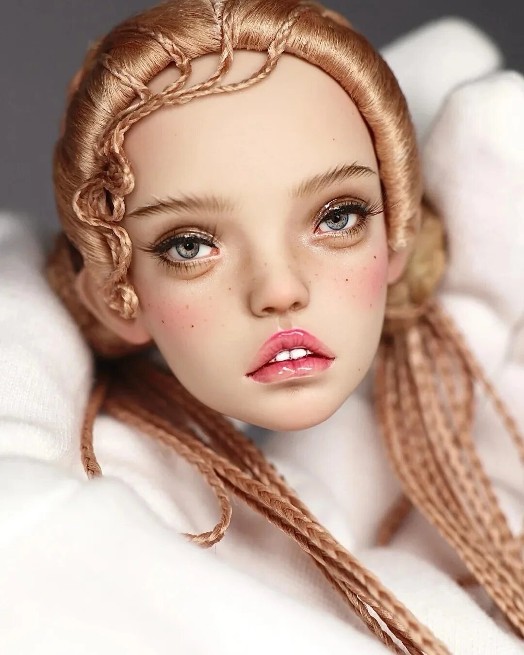 Кукла Dollhua BJD 1/4 голова девочки, цвет: tan skin, размер: Make up