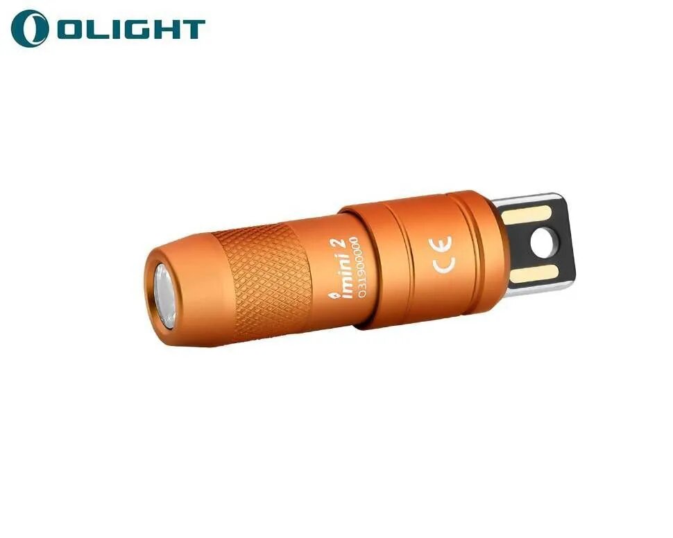 Olight iMini Orange 2 Фонарь ручной брелочный светодиодный, USB зарядка, оранжевый — фото 1