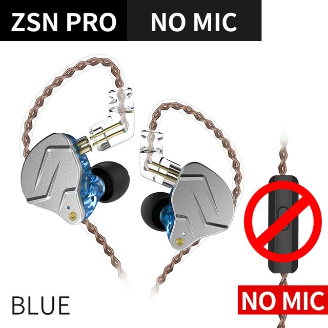 Наушники-вкладыши KZ ZSN PRO 1BA 1DD с гибридным драйвером, HiFi, металлический бас, спортивные наушники-вкладыши для музыки, сменный кабель, ZS10 PRO, ZSX, ZSTX