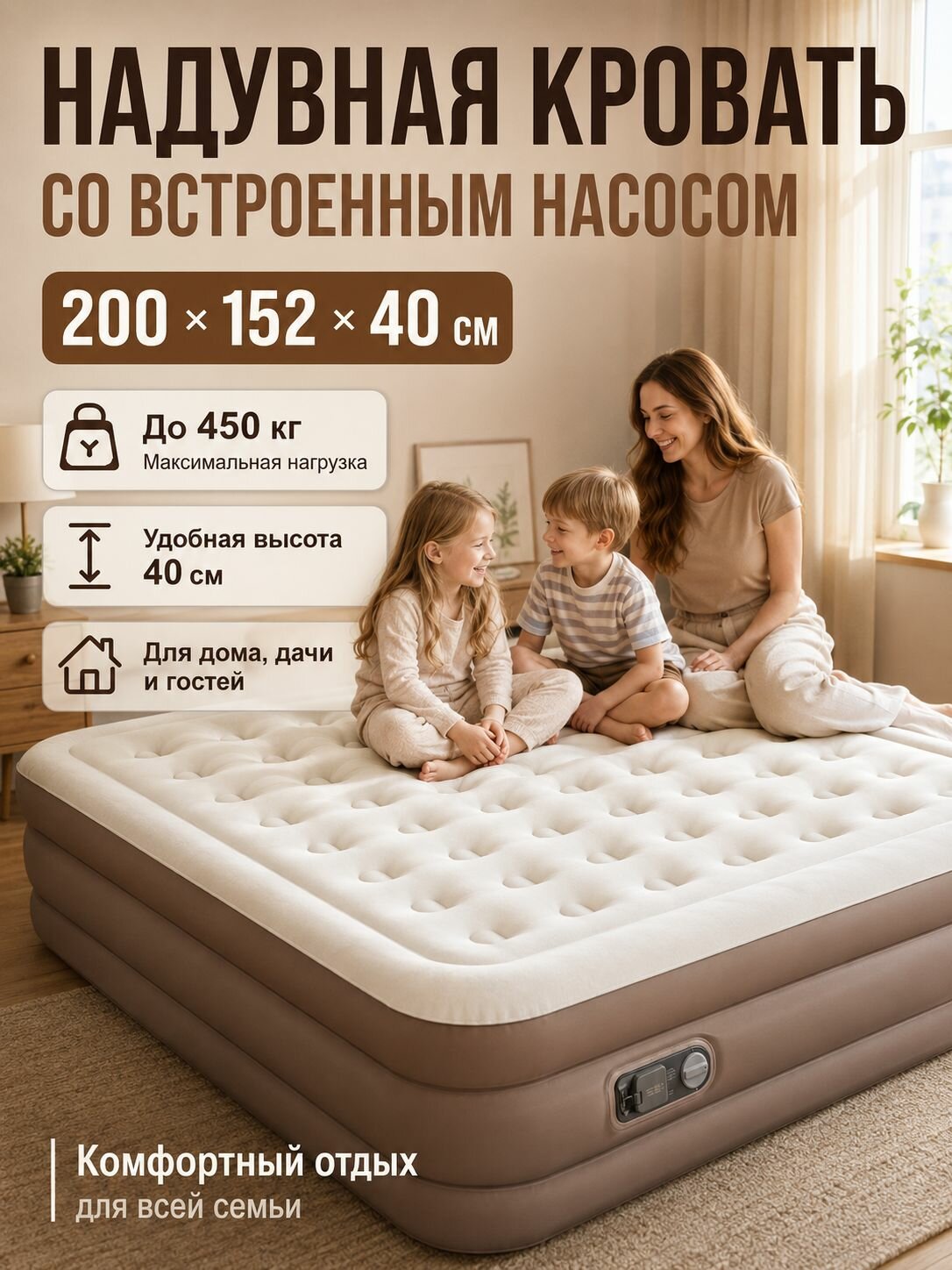 Матрас надувной 200х152 см