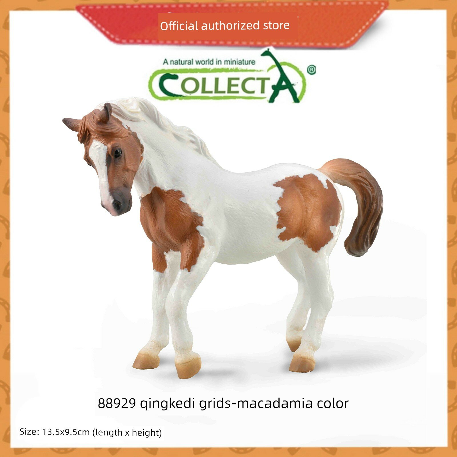 CollectA Модель лошади Кварт-Хорс-кобыла в каштановом с белыми отметками, масштаб 1:12