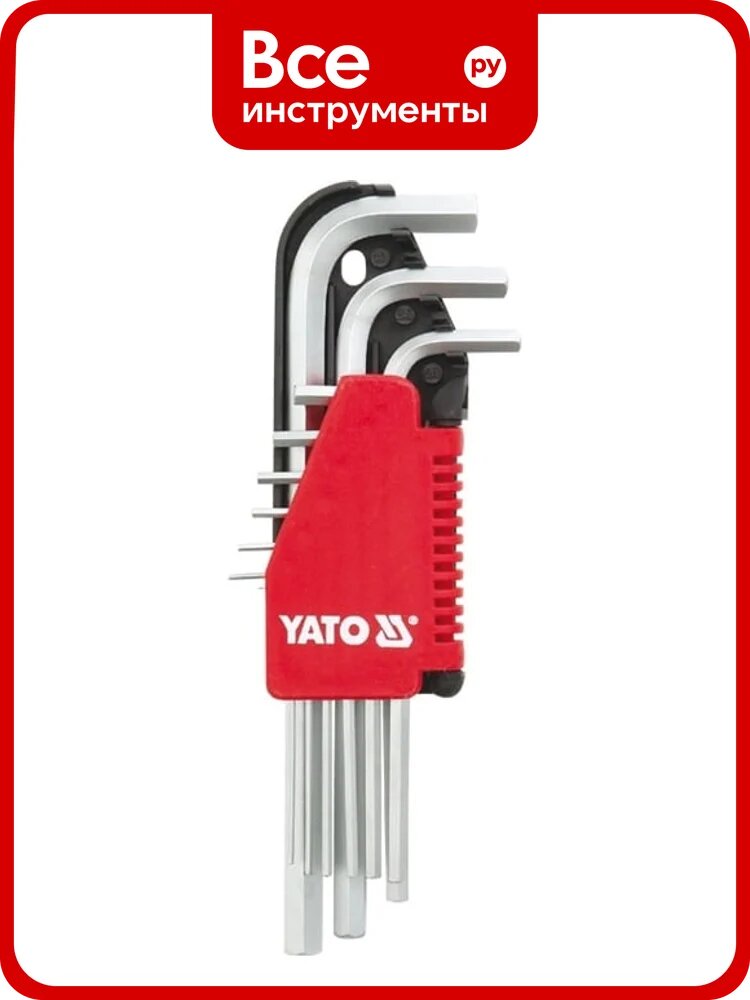 Набор торцовых ключей YATO CrV 9 предметов HEX 1,5-10мм кассета YT-0500