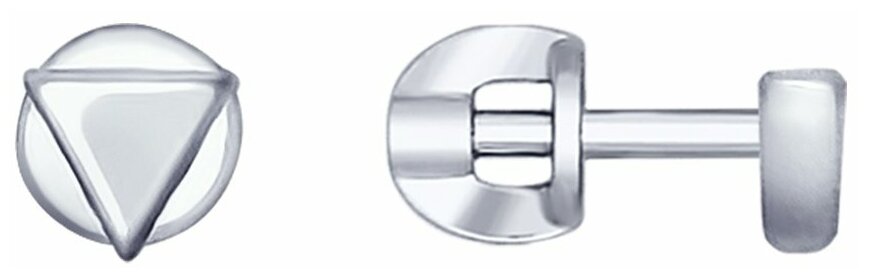 Серьги пусеты, серебро, 925 проба, родирование