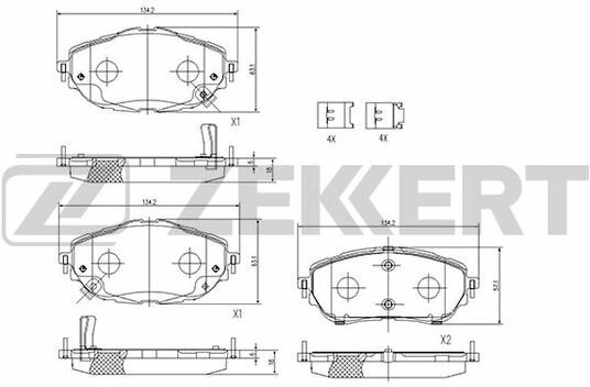 Колодки тормозные Toyota Corolla (E180) 13-, Auris (E180) 12- передние Zekkert