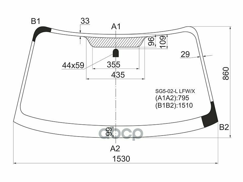 Стекло лобовое Subaru Forester 02-08 XYG арт. SG5-02-L LFW/X