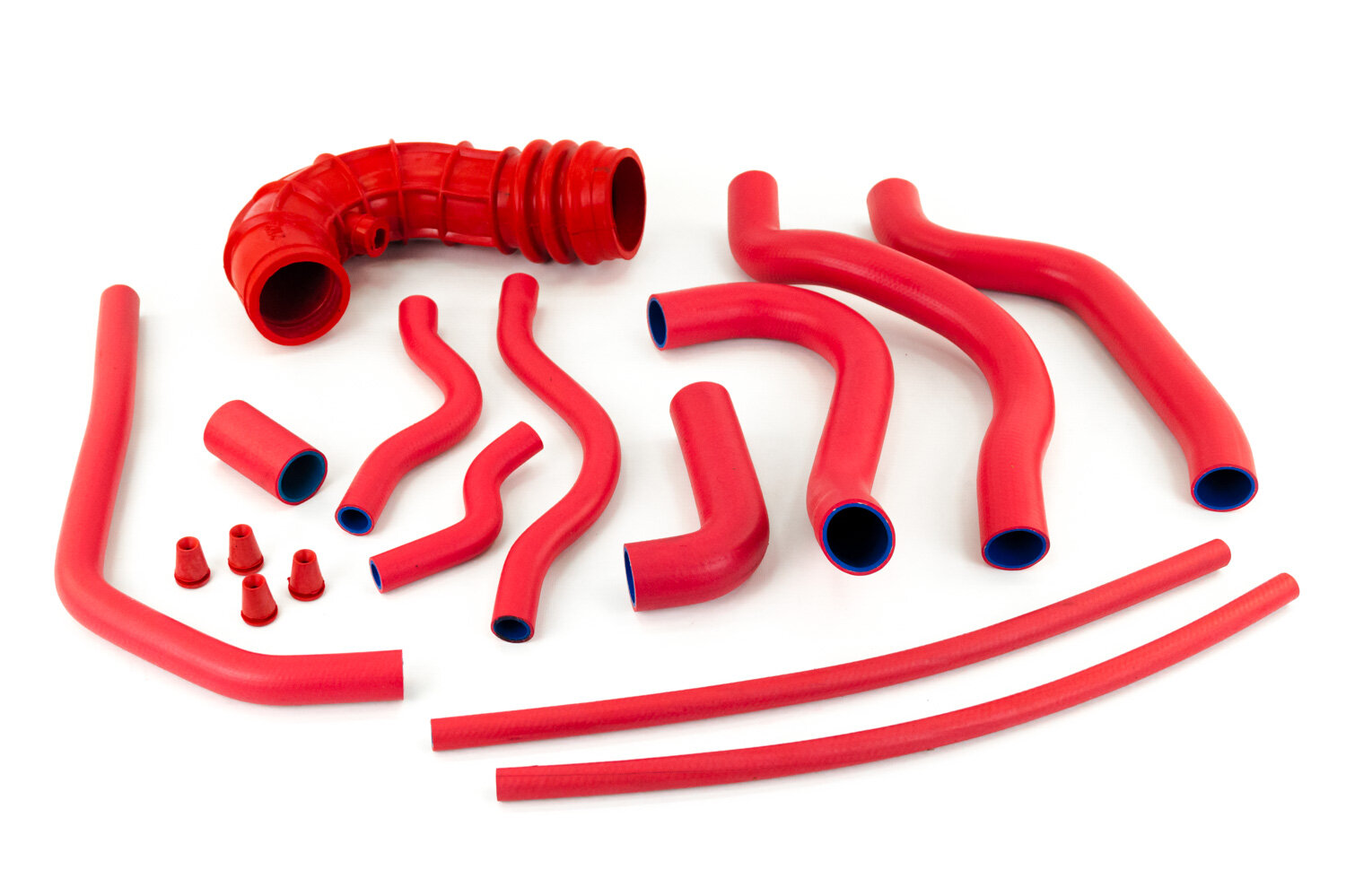 Патрубки двигателя 2112 армированный каучук красные для 16 кл ВАЗ 2110, 2111, 2112