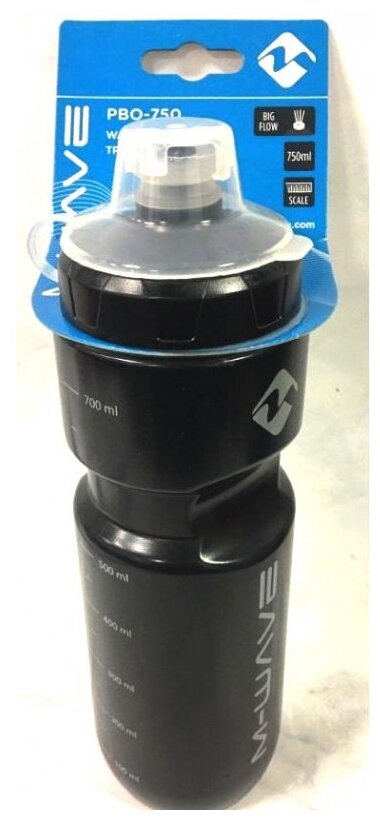 Фляга 5-340400 пластиковая 0,75л с крышкой, с широким соском, черная M-WAVE