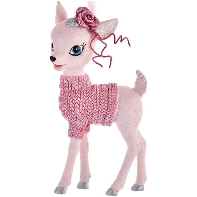 Елочная игрушка Оленёнок Ирма из Зазеркалья 10 см, подвеска, Kurts Adler, E0448-2