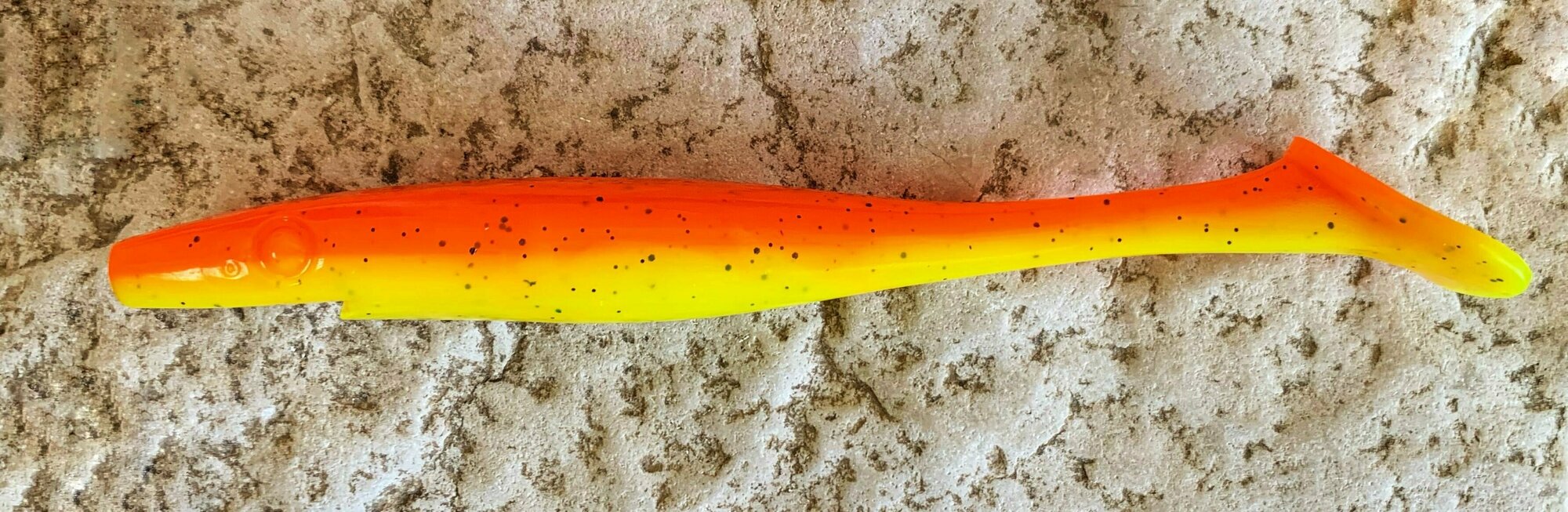 Мягкая силиконовая приманка для рыбалки Pike Shad 20 см (свимбейт/ джеркбейт), Оранжево-лимонный (Orange-Lemon), 1 шт.