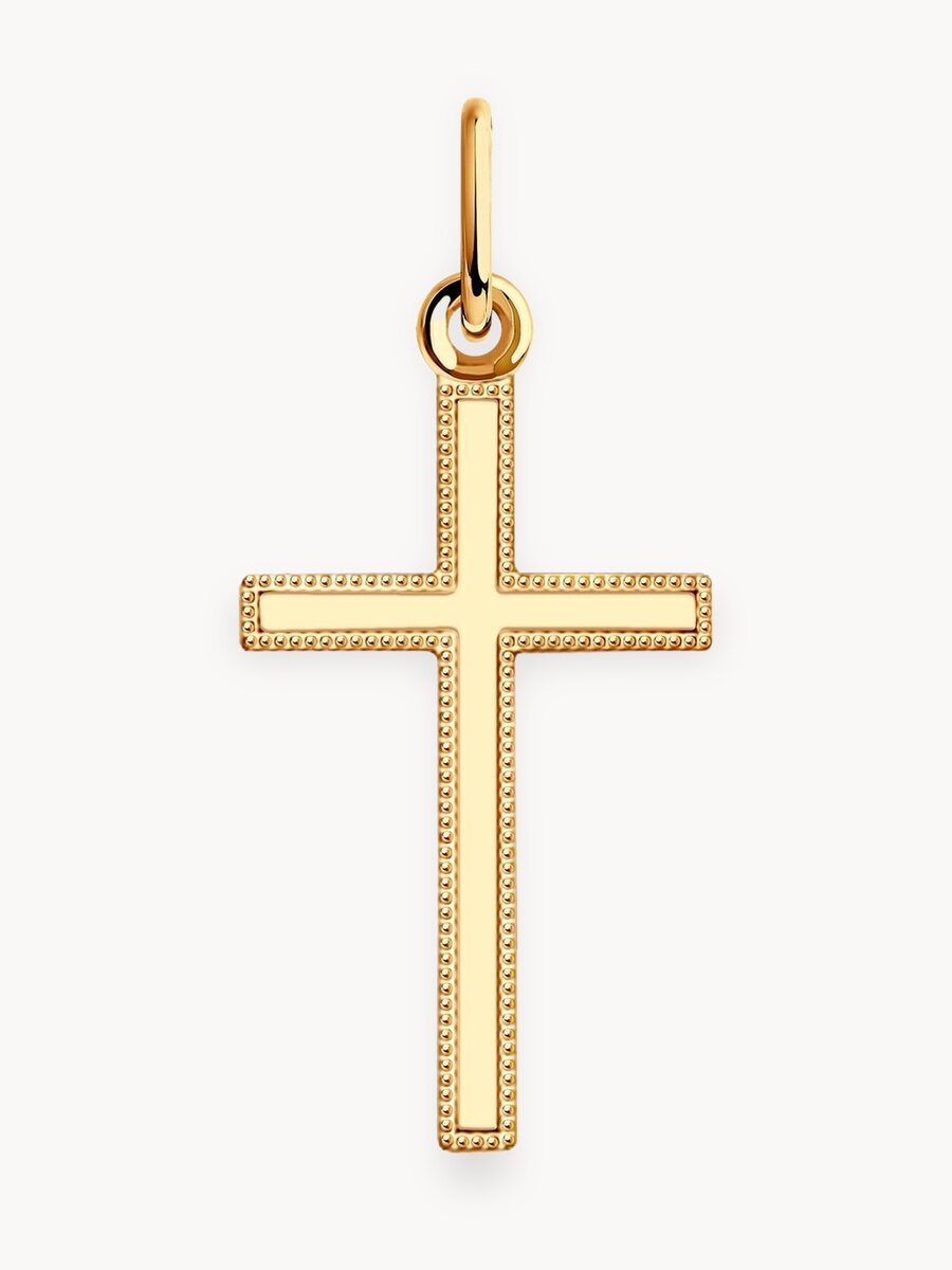 Крестик, красное золото, 585 проба