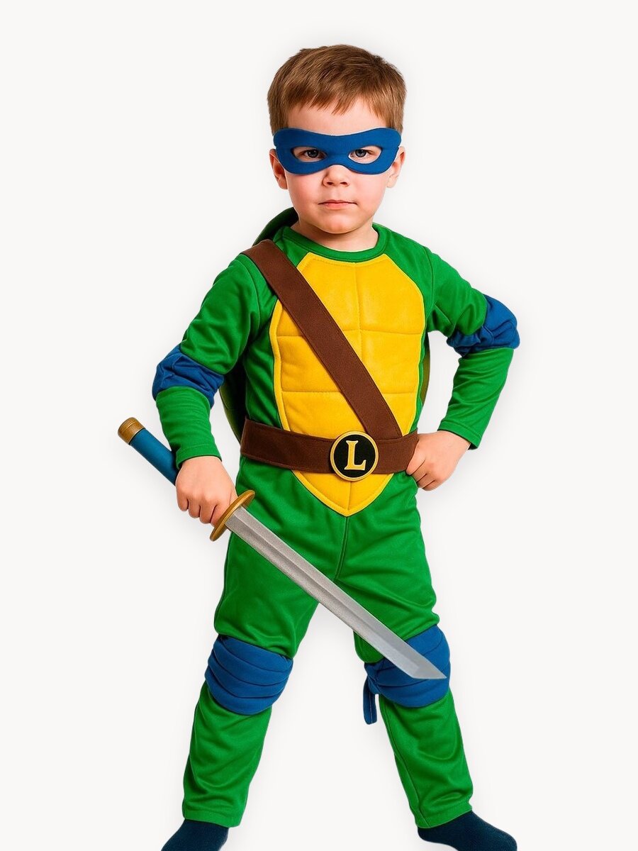 Карнавальный костюм "Ниндзя Черепашка Леонардо" (S), рост 116-122 см