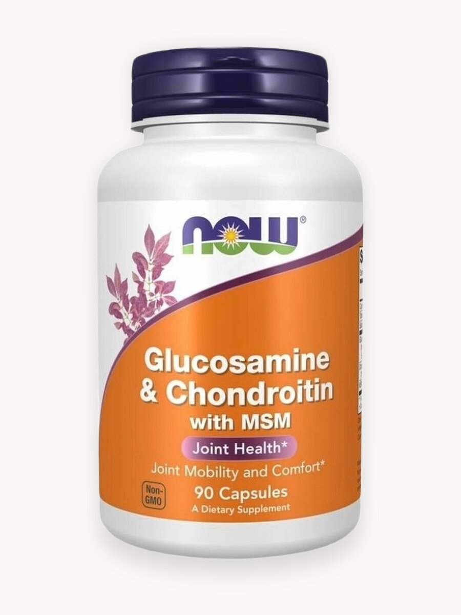 Витамины Глюкозамин и хондроитин с МСН NOW Glucosamine & Chondroitin with MSM, 90 veg caps