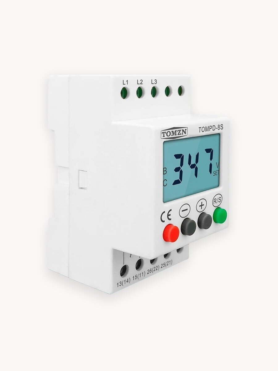 Реле контроля напряжения TOMZN TOMPD-8S, трехфазное, многофункциональное, защитное устройство